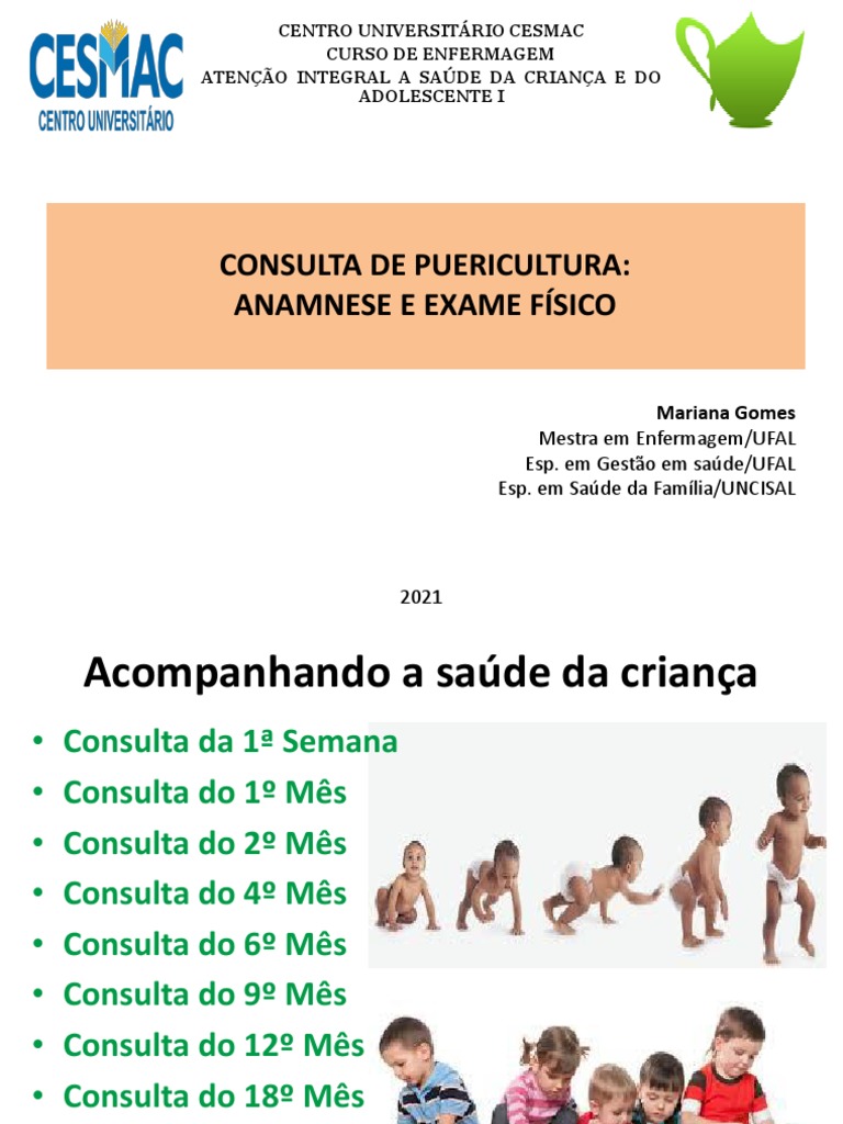 Consulta de puericultura: anamnese e exame físico do recém-nascido | PDF | Especialidades ...