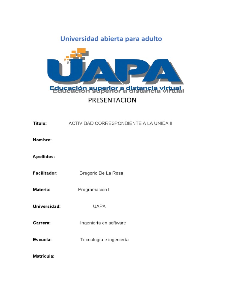 Programacion 2 Uapa | PDF | Lenguaje de programación | Programación Programacion 2 Uapa | PDF | Lenguaje de programación | Programación