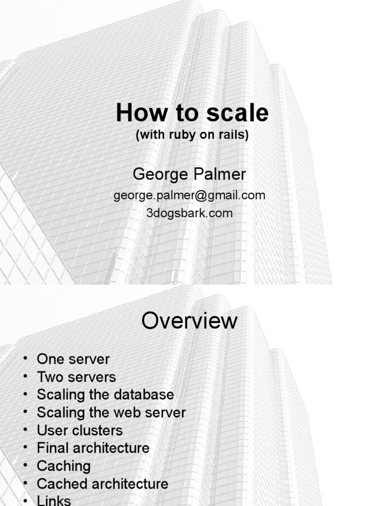 Scaling Ruby on Rails Applications | PDF | Web Application | Load ...