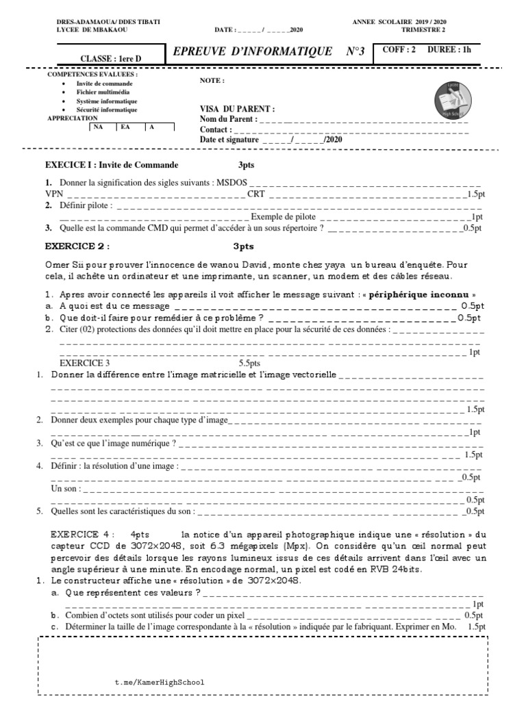 Eval 3 Info PD | PDF | Pixel | Image numérique