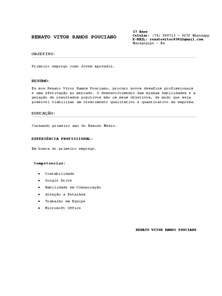 Curriculo Vitor | PDF