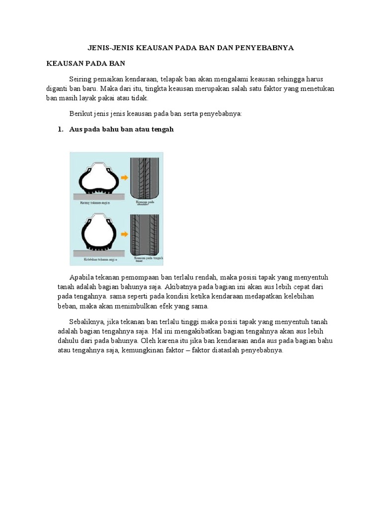 Jenis Jenis Keausan Pada Ban | PDF