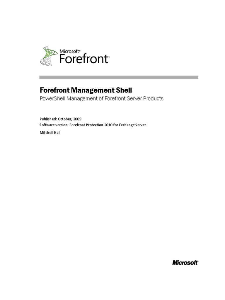 Forefront Protection 2010 For Exchange Server Powershell | PDF