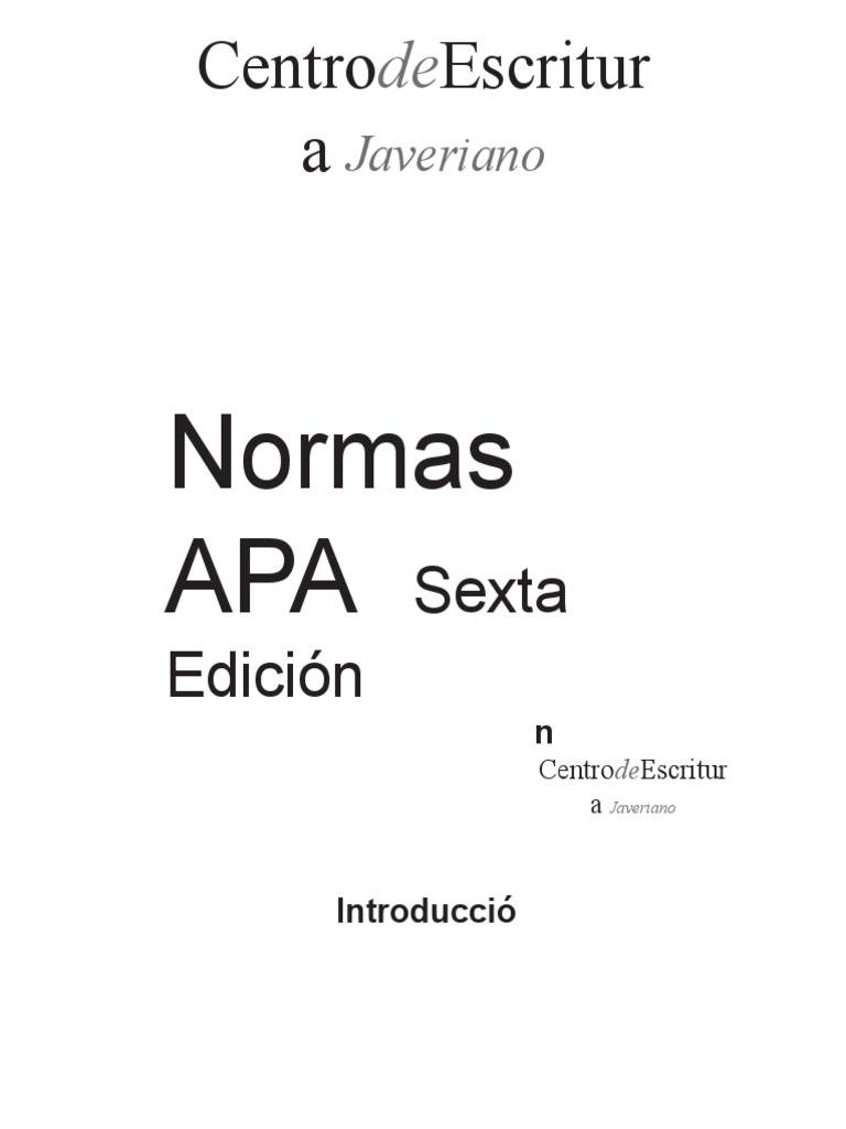 Normas APA Sexta Edicion | PDF | Estilo apa