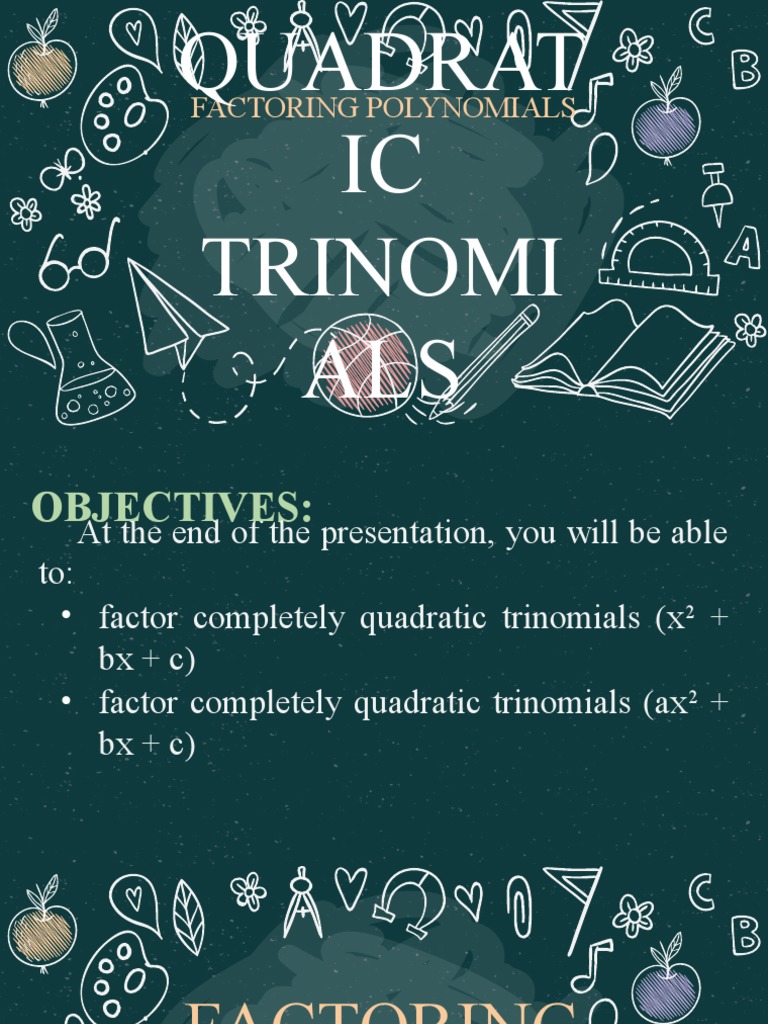 Factor of Quadratic Trinomials | PDF | Factorization | Algebra