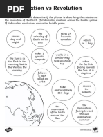 Rotation and Revolution Worksheet | PDF | Rotation | Night