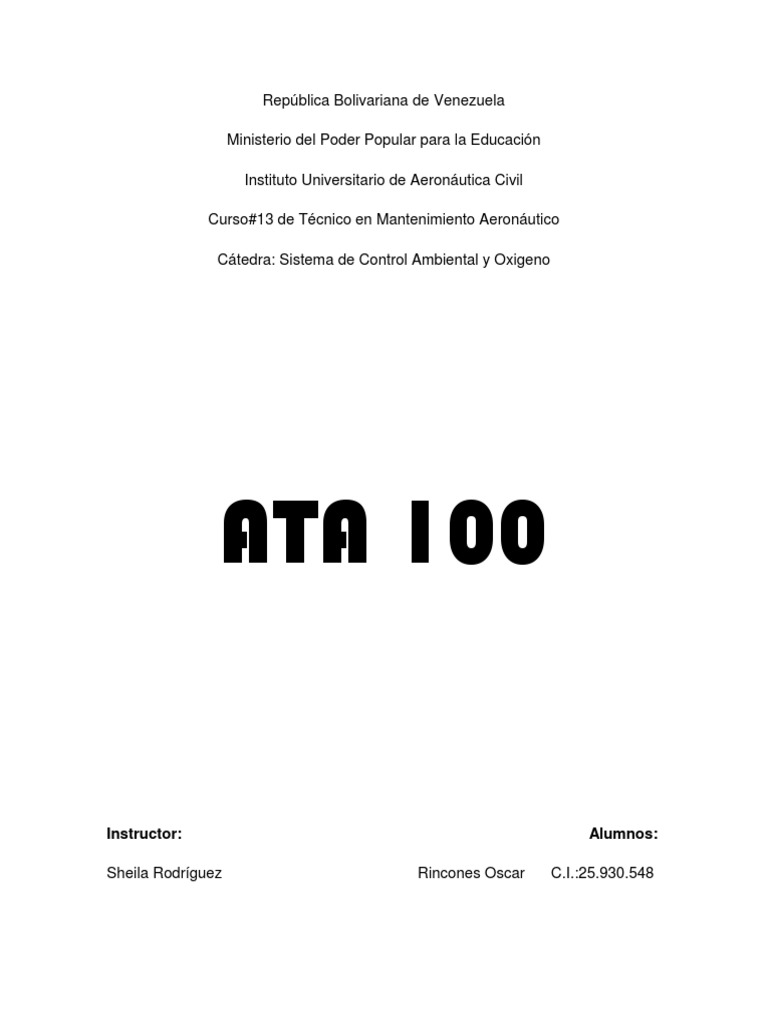 Ata 100 | PDF | Aeroespacial | Aeronáutica