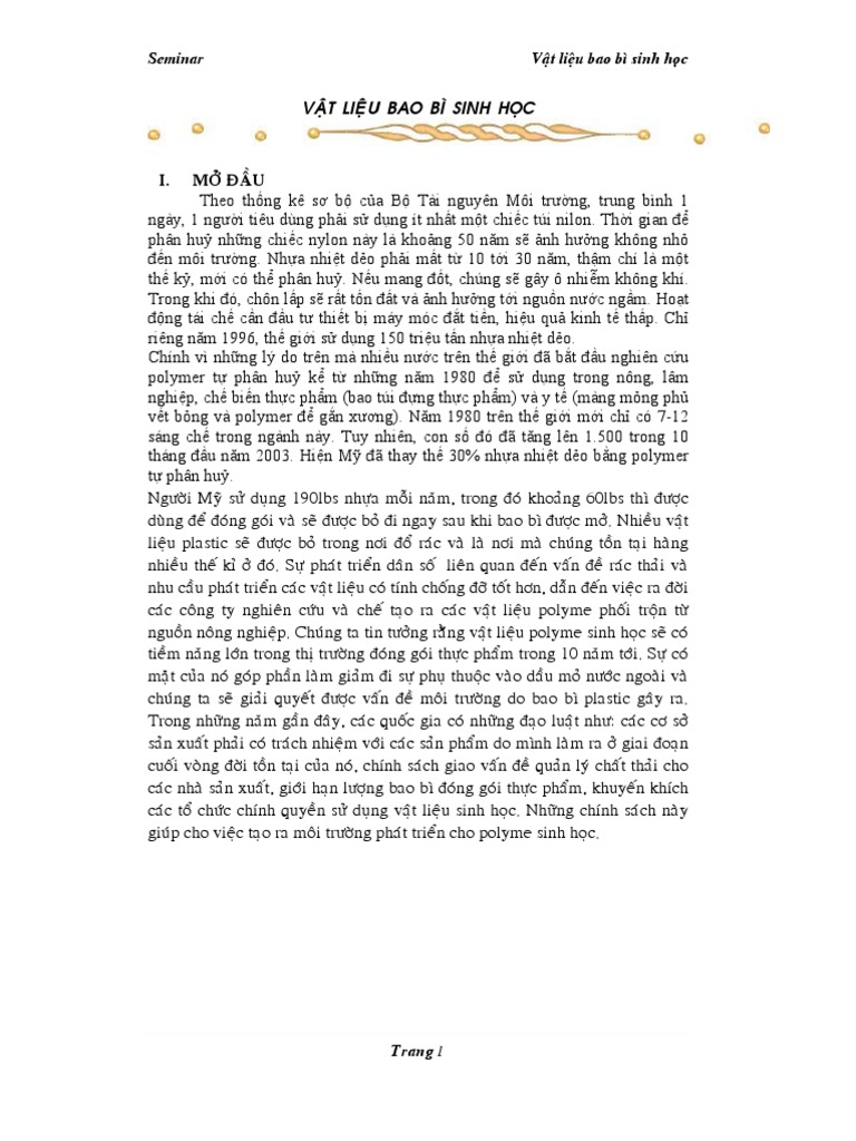 Vat Lieu Bao Bi Moi | PDF