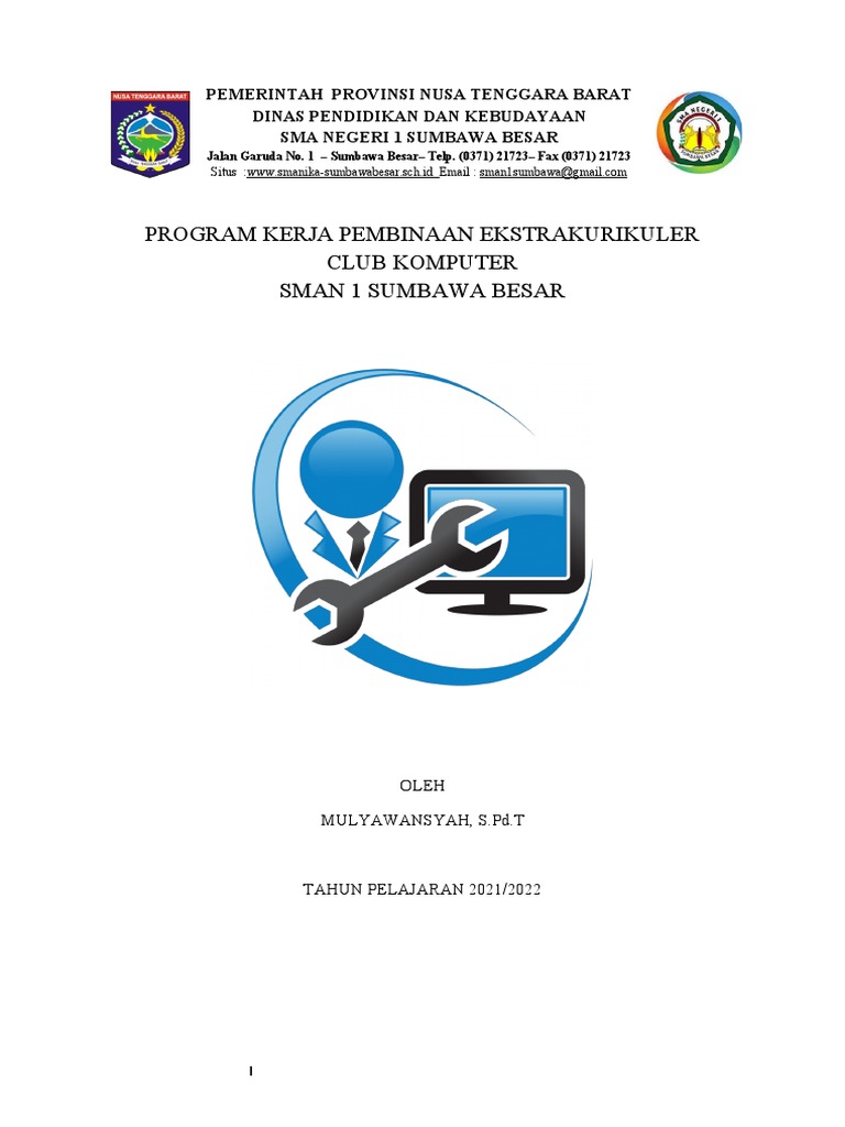 Program Kerja Pembinaan Ekstrakurikuler Club Komputer | PDF
