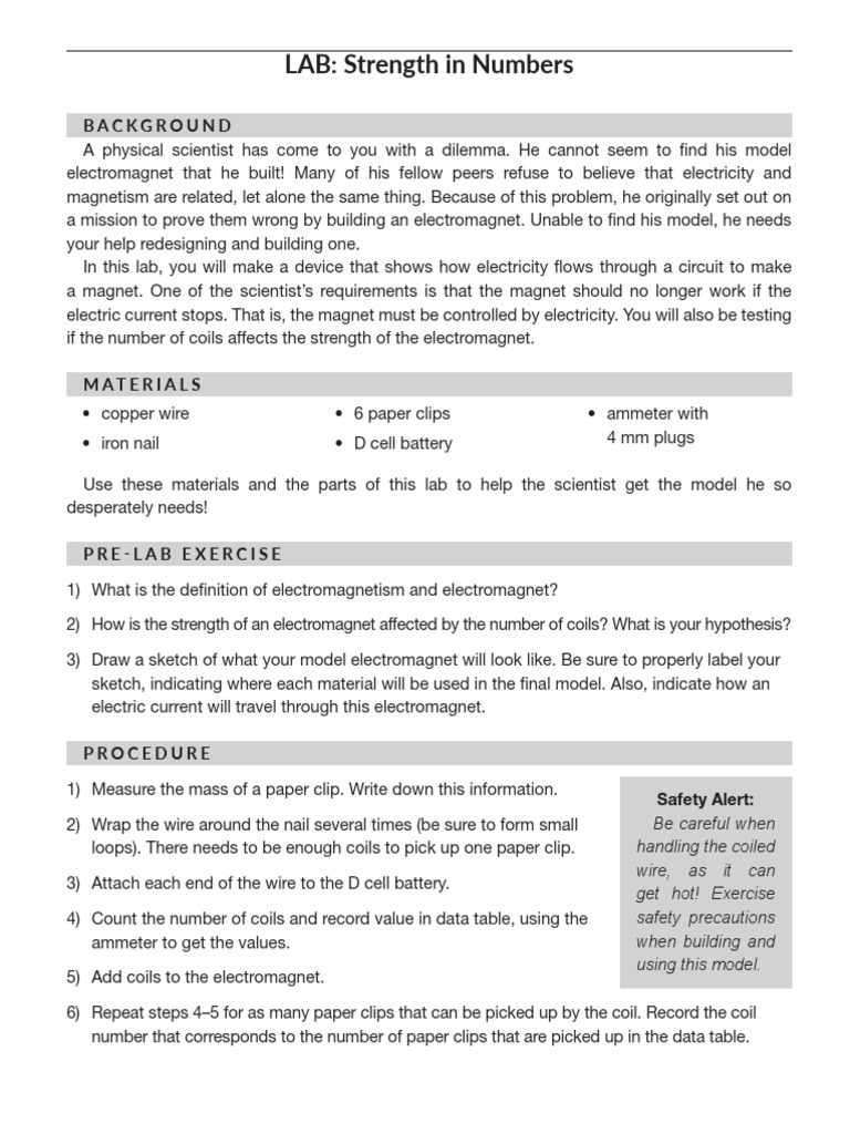 LAB: Strength in Numbers: Background | PDF | Inductor | Electricity