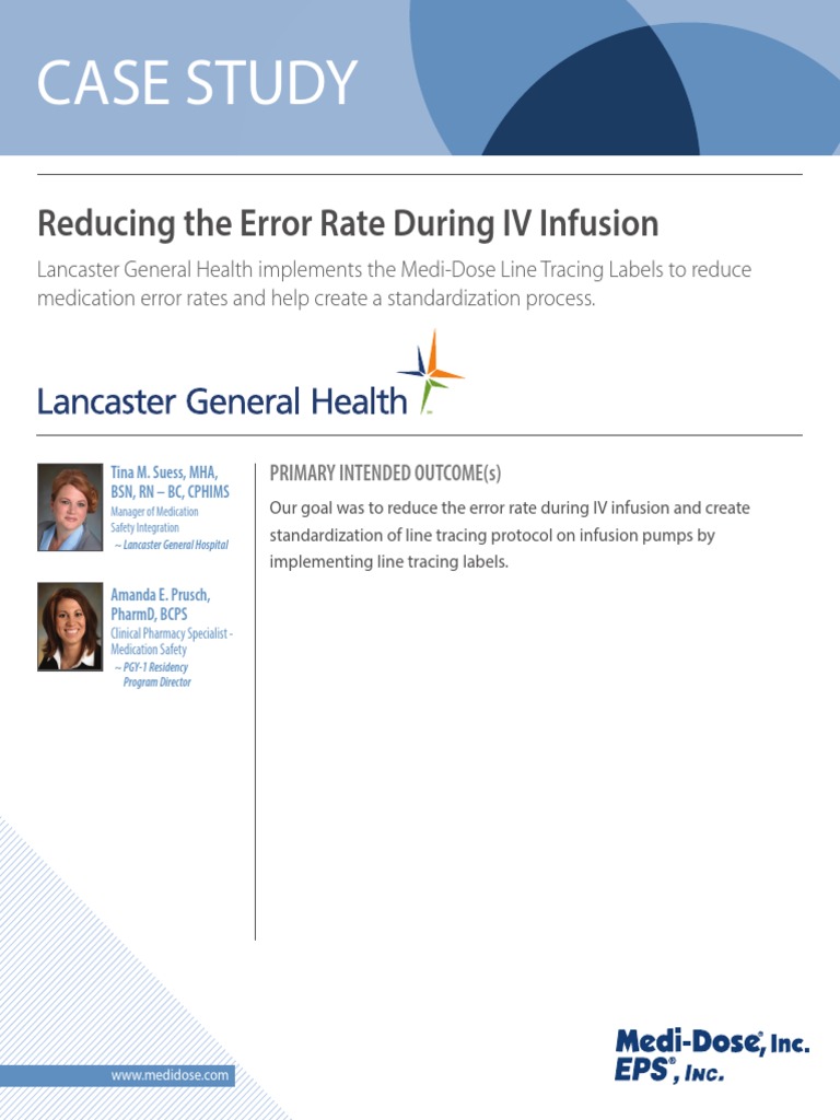 Case Study: Reducing The Error Rate During IV Infusion | PDF | Pharmacy ...