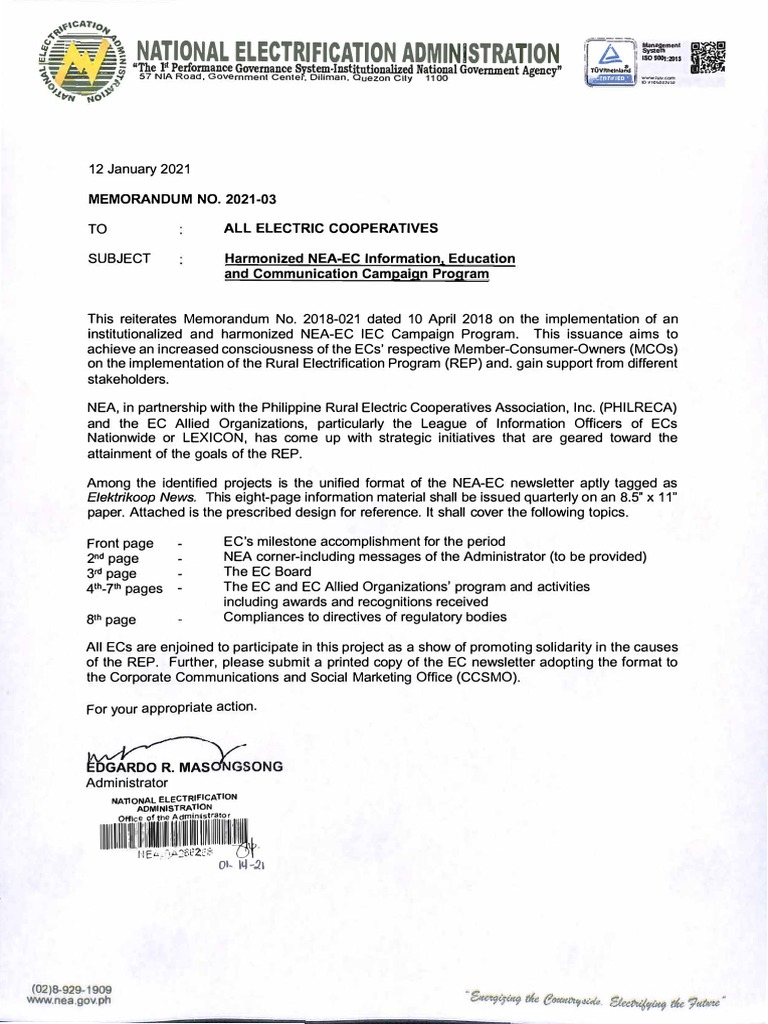 Memo To ECs 2021-003 | PDF | Policy | Public Sphere