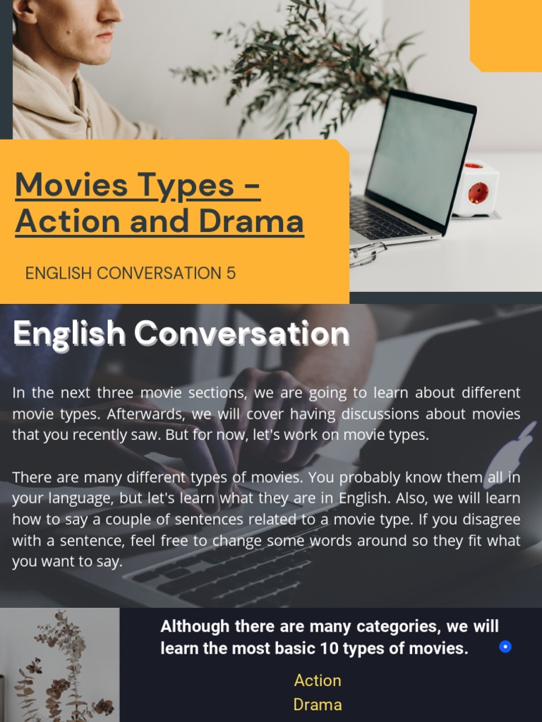 English Conversation 5 Movies Types - Action and Drama | PDF | Action ...