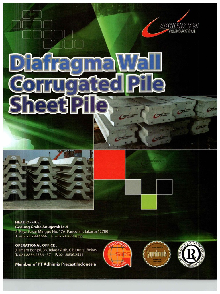 Brosur Sheet Pile Adhimix PCI Indonesia | PDF