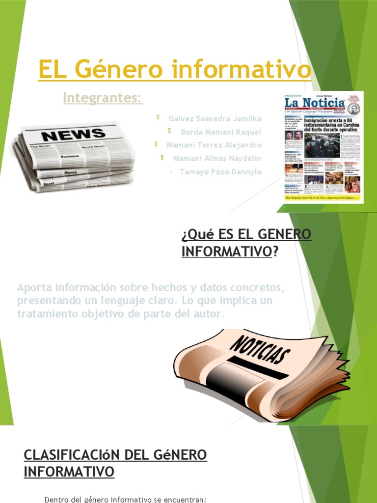 EL Género Informativo. Exposición | PDF