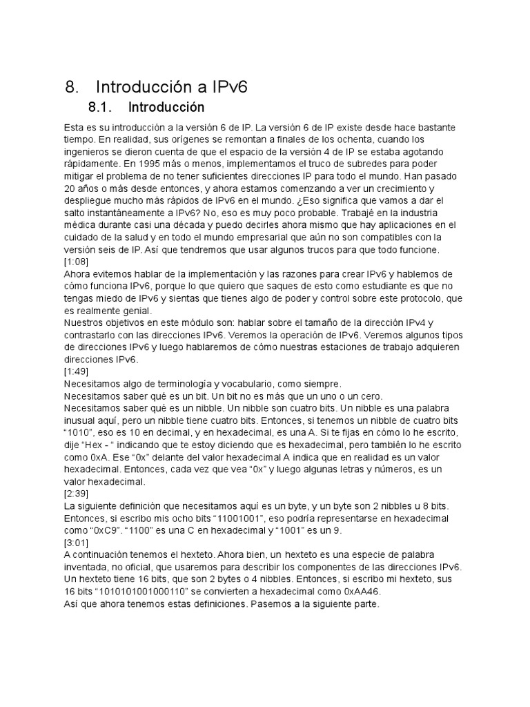 08 - Addressing and Subnetting - Introduction To IPv6 - 40m | PDF | Yo Pv6 | Dirección IP