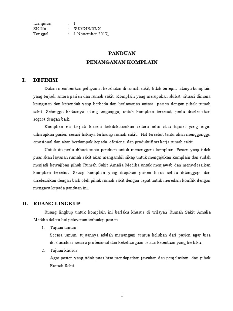 Panduan Penanganan Komplain | PDF
