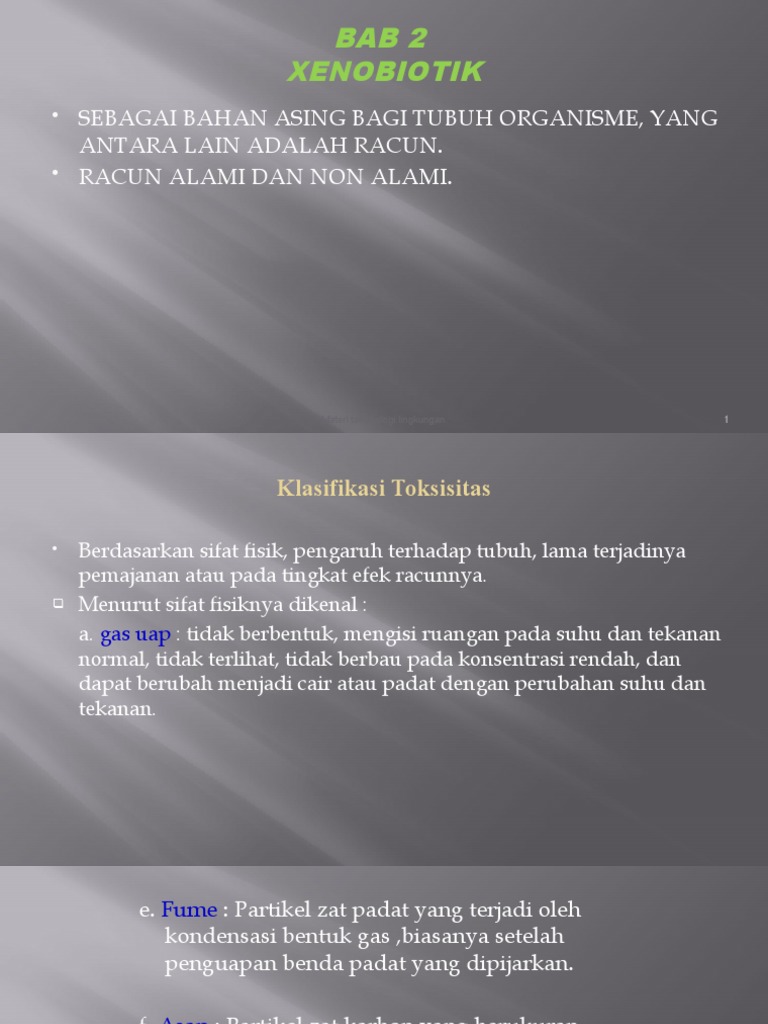 Klasifikasi Toksikologi, Sumber Dan Jenis Toksik | PDF