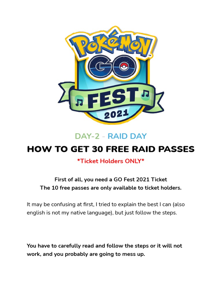 Pokémon GO Fest Raid Pass Guide | PDF