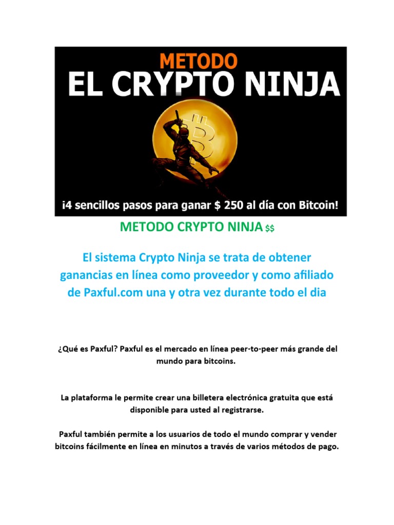 The Crypto Ninja - 4 Easy Steps To Earning $250 A Day With Bitcoin ...