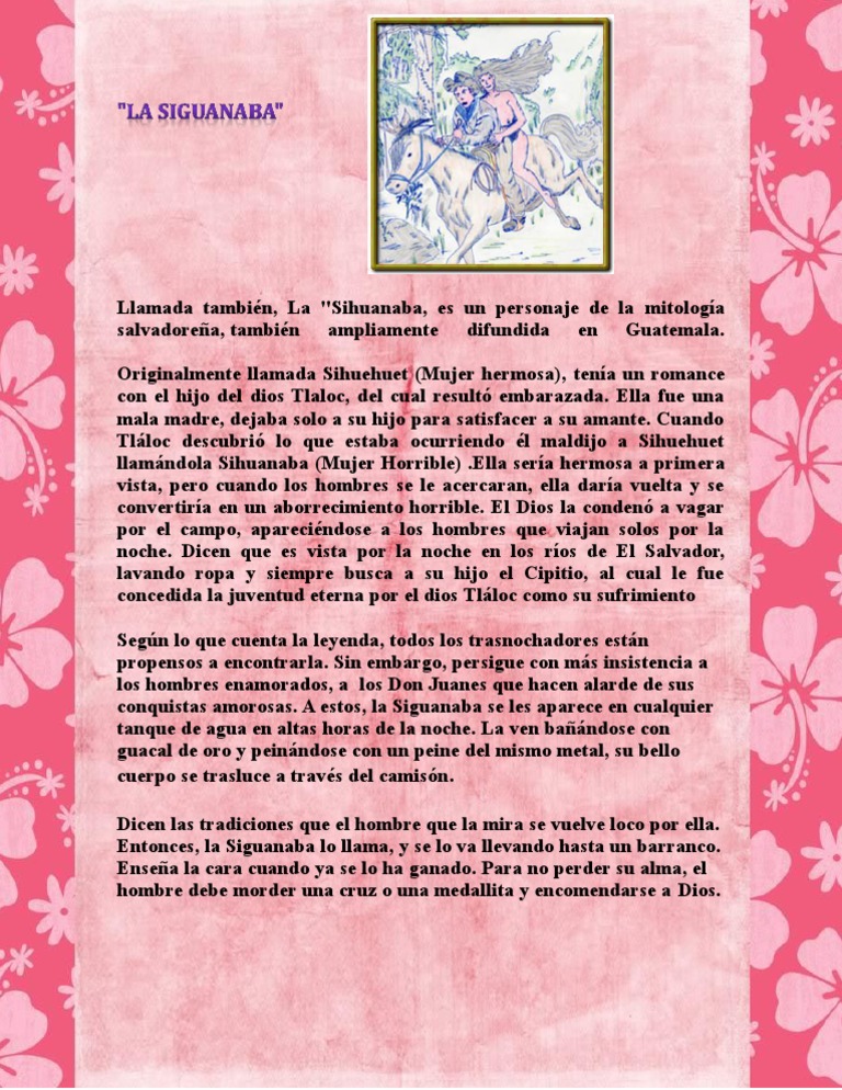 La Leyenda de la Siguanaba en El Salvador | PDF
