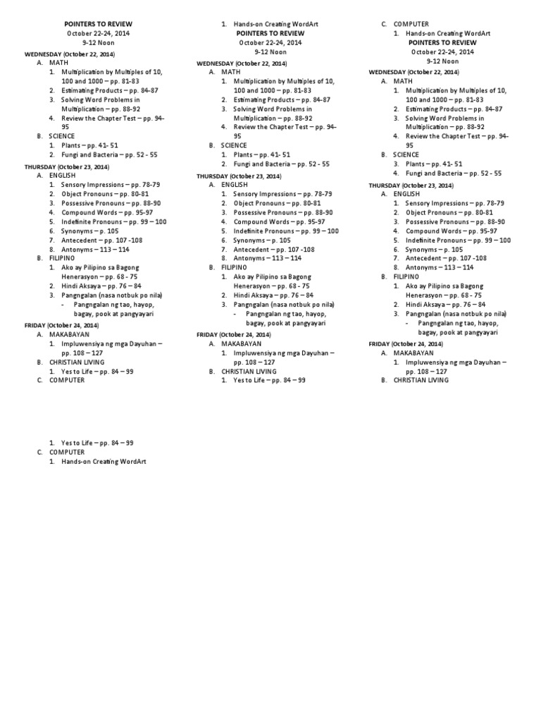 Pointers 2 Review - 2nd Grading | PDF | Pronoun | Grammar