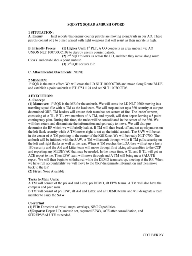 opord | Battles | Military Of The United States