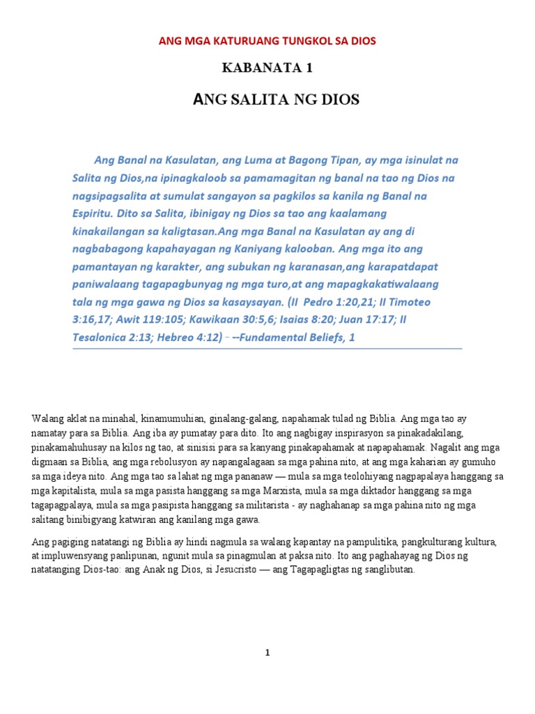 01 Ang Salita NG Dios | PDF