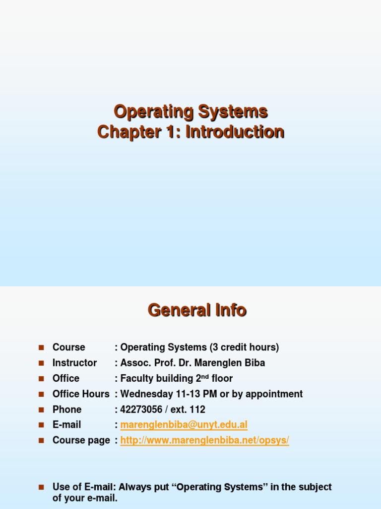 Operating Systems Chapter 1: Introduction | PDF | Computer Data Storage ...