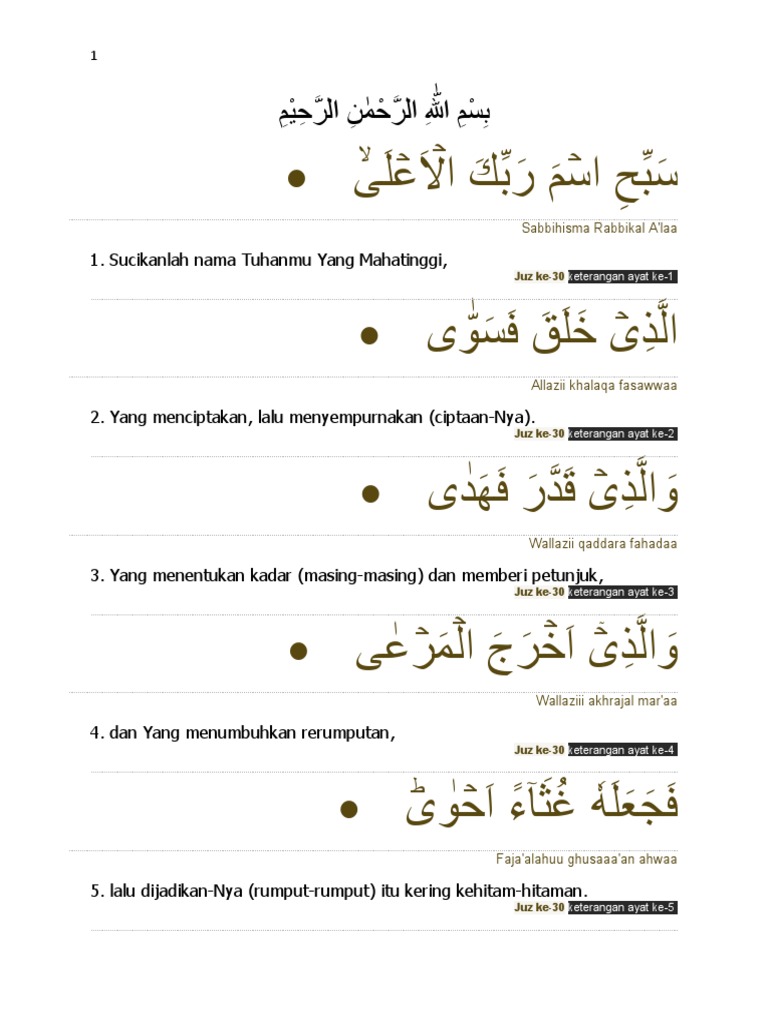Surah A'ala | PDF