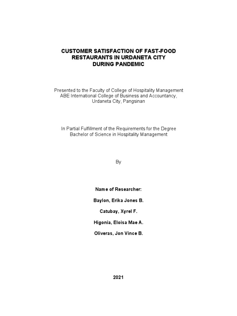 PDF Chapter 1 Customer Satisfaction | PDF | Customer Satisfaction | Cognition
