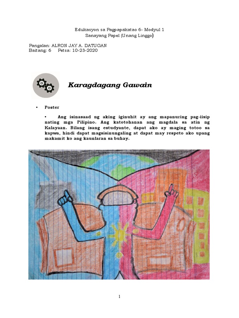 ESP6 MODULE 1 ACTIVITY SHEET - Karagdagang Gawain | PDF