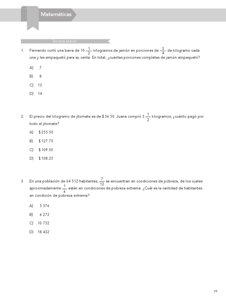 Prueba 3er Grado de Secundaria MATEMATICAS | PDF | Lápiz | Geometría ...