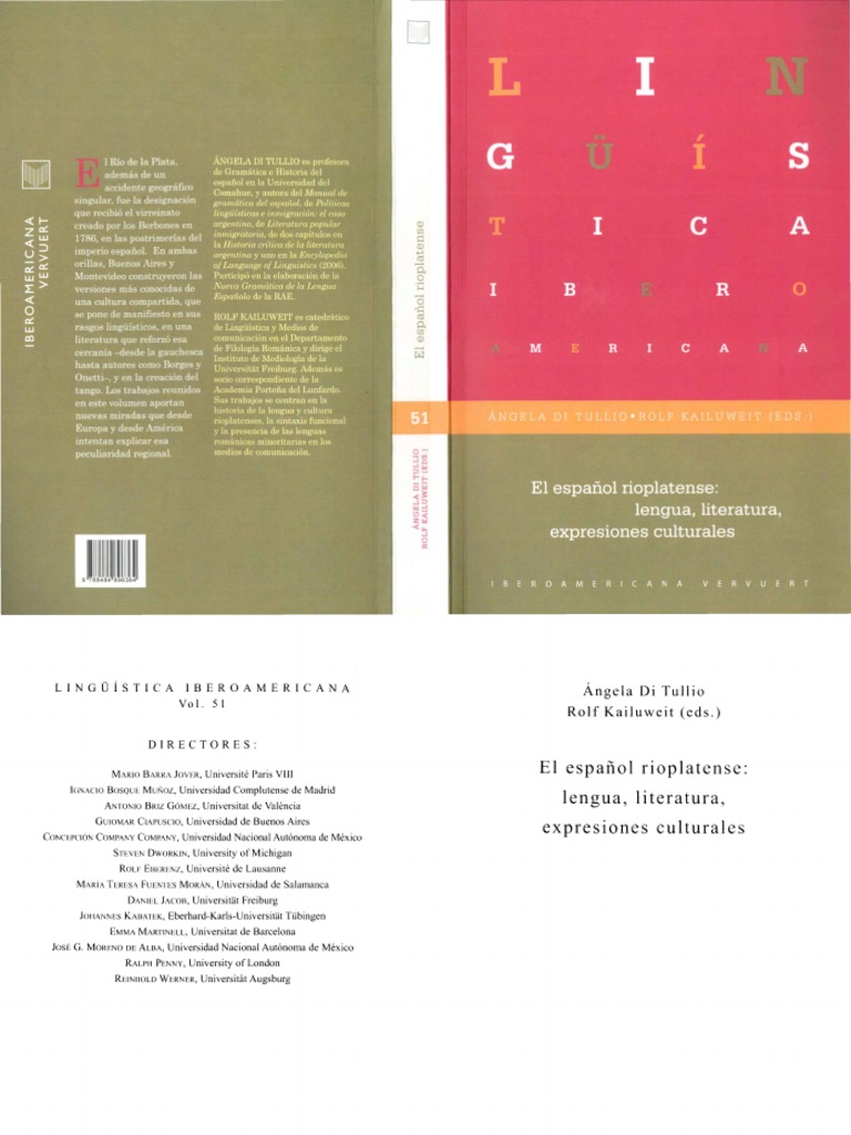 Di Tullio El Español Rioplatense Lengua Literatura Expresiones ...