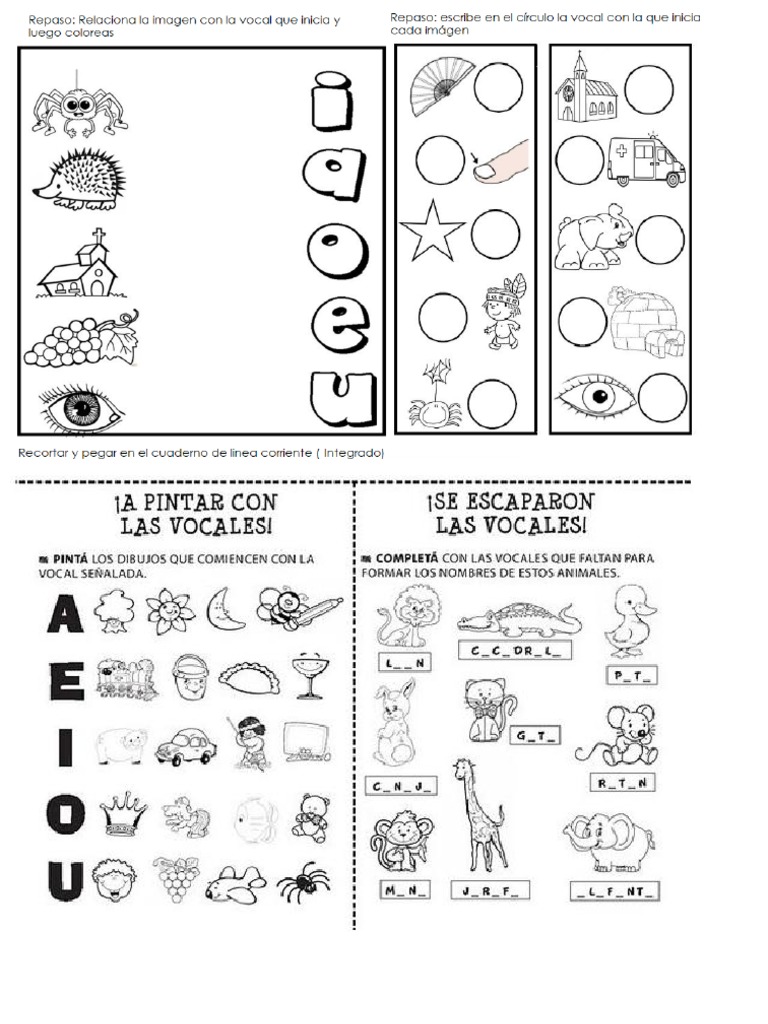 Guía de Las Vocales | PDF