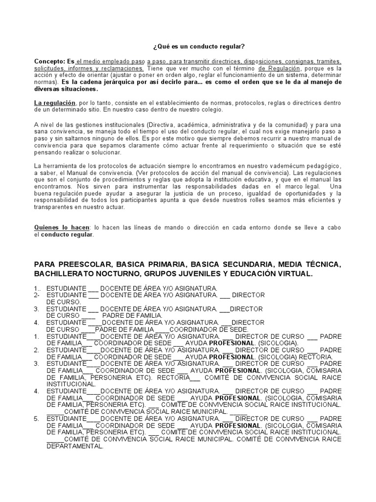 Qué Es Un Conducto Regular | PDF