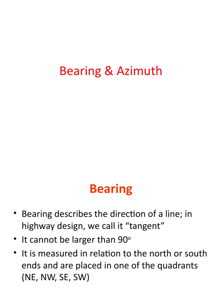Bearing & Azimuth | PDF | Teaching Methods & Materials