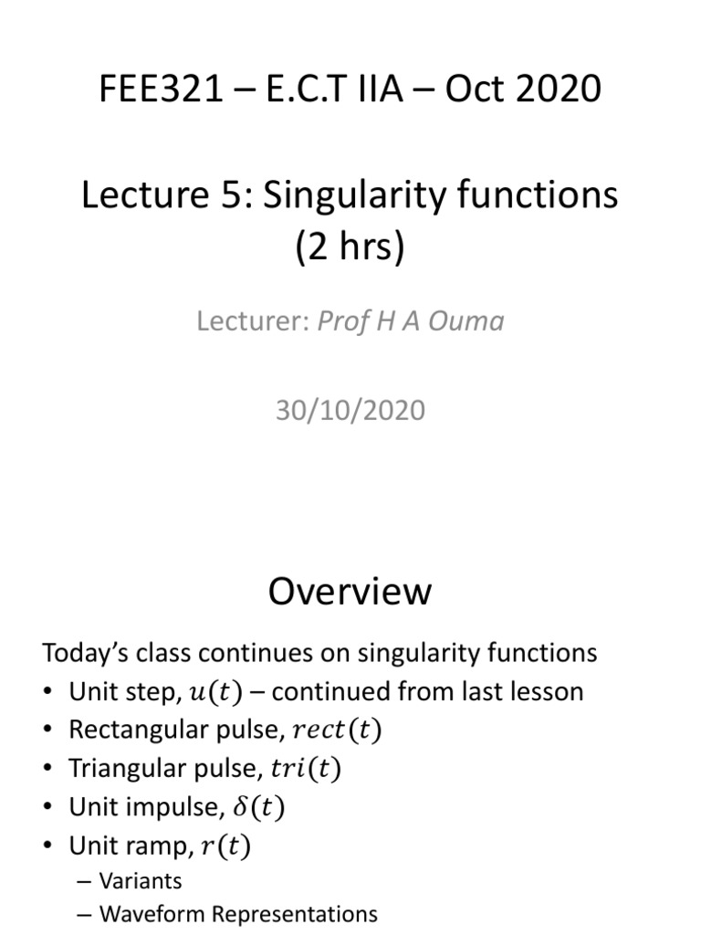 Singularity Functions Lecture | PDF | Functions And Mappings ...