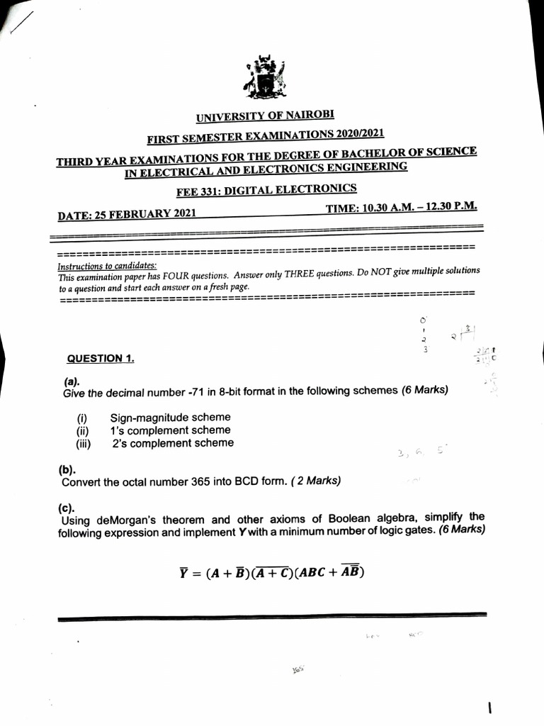 Digital Electronics Exam | PDF | Logic Gate | Electronic Circuits