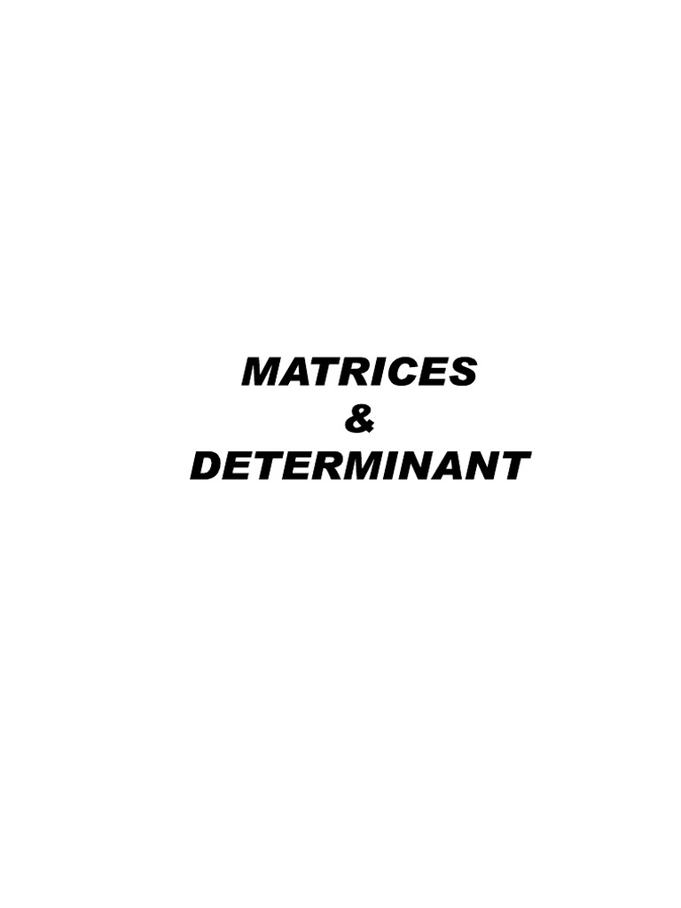 Matrices And Determinant Practice Sheets Pdf