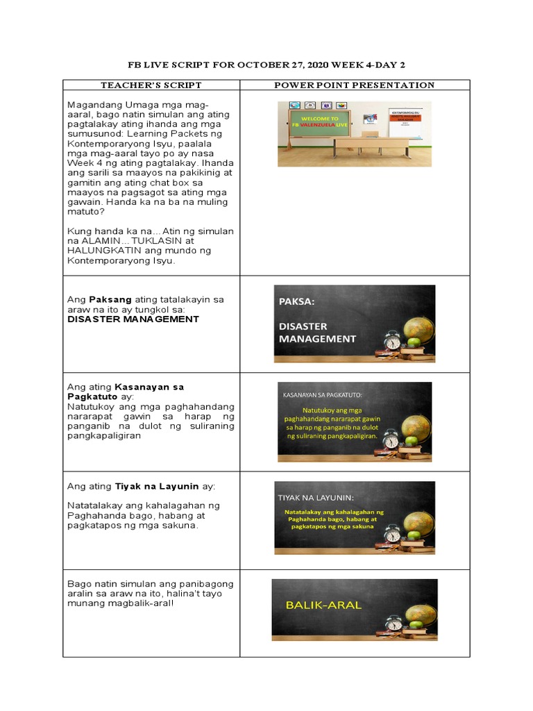 Script FB Live-Disaster Management | PDF