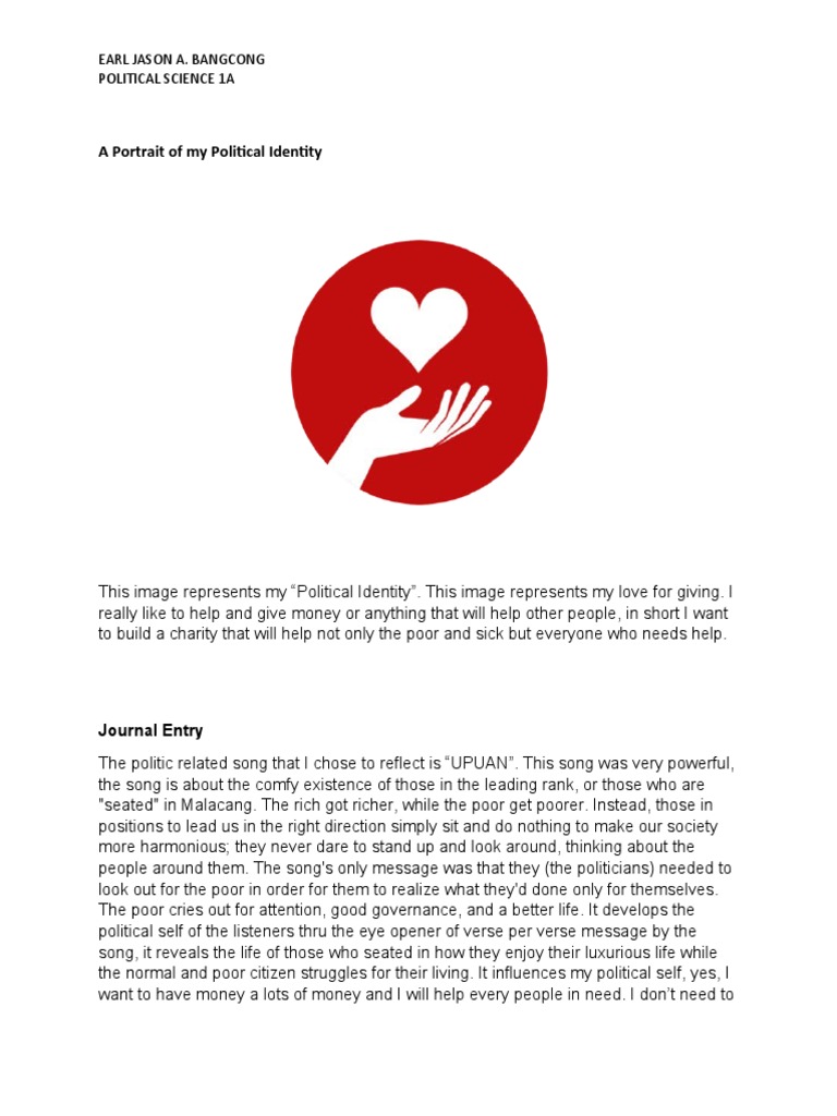 My Political Identity and Charity Vision | PDF | Politics | Social Science
