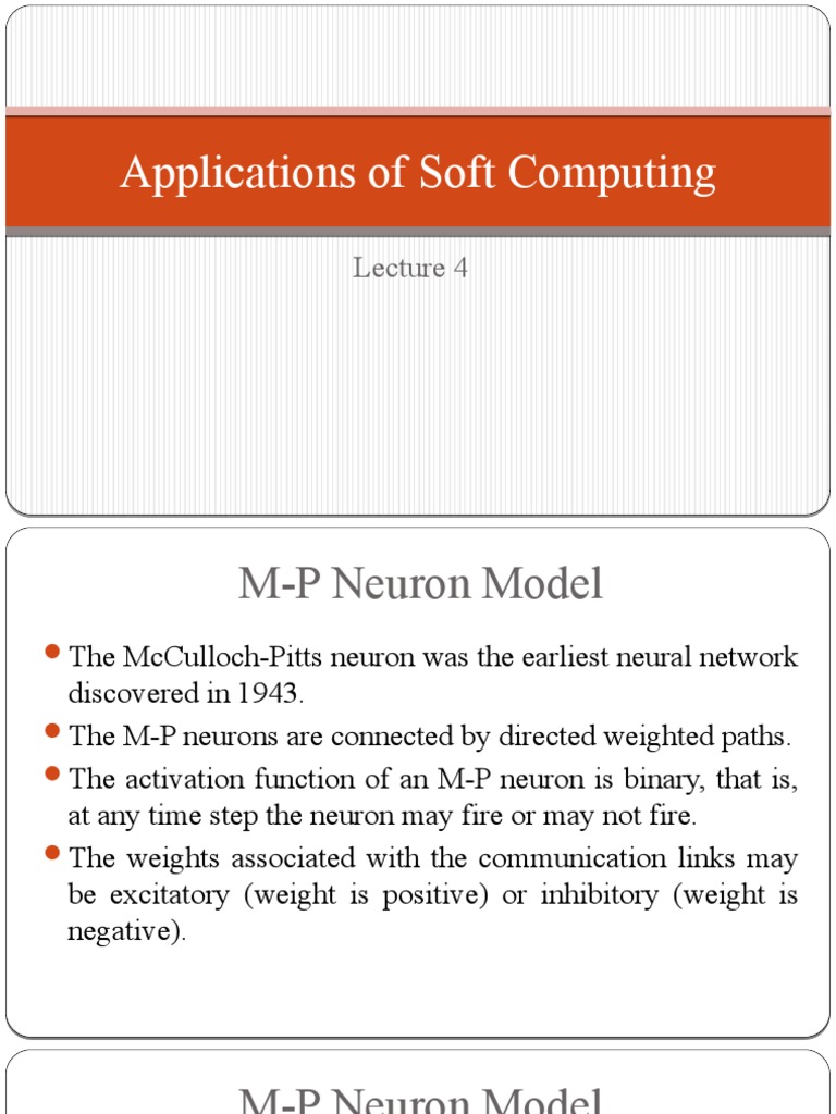 1.4 NN MP Neuron Model | PDF | Computing | Theoretical Computer Science