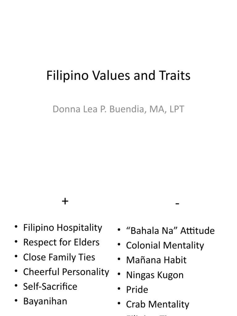 Filipino Values and Traits | PDF | Pride