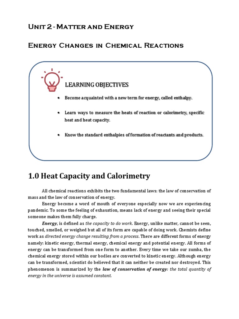 Energy Changes in Chemical Reactions | PDF | Heat | Combustion