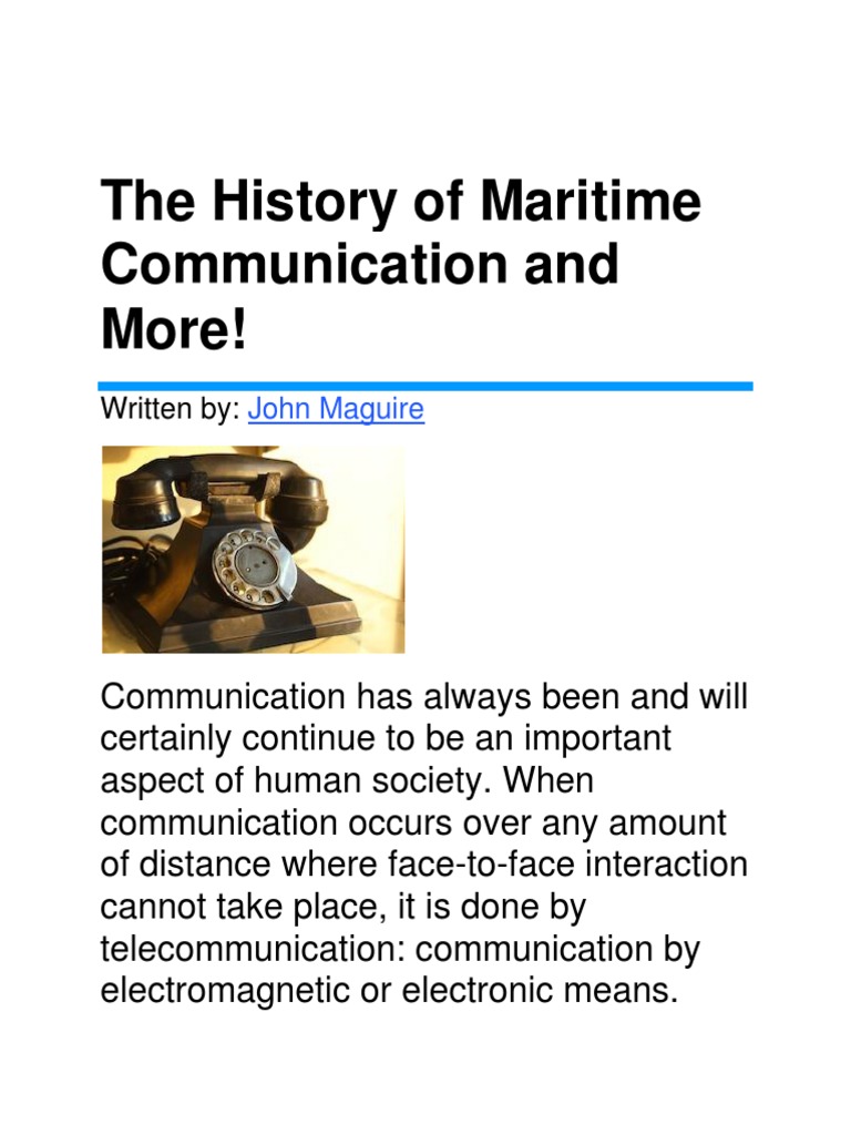 Maritime Communication History | PDF | Telegraphy | Telephone