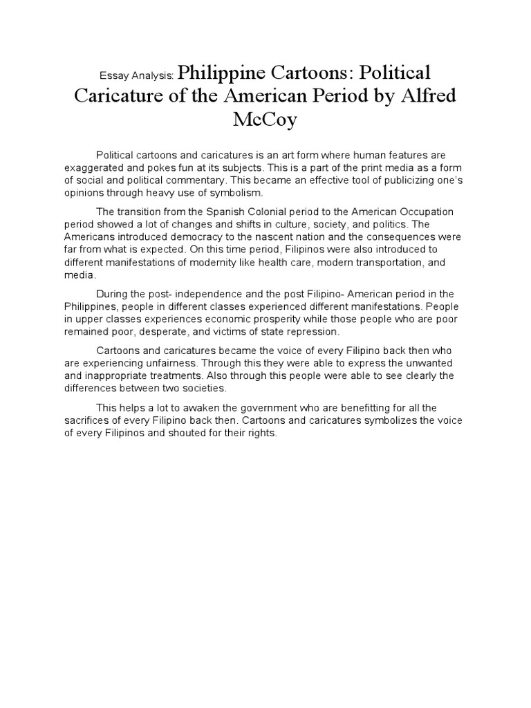 Philippine Cartoons: Political Caricatures as Social Commentary | PDF