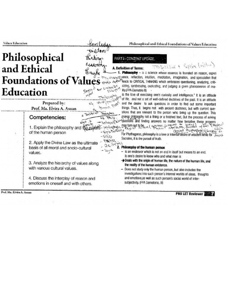 Philosophical and Ethical Foundations of Values Education | PDF