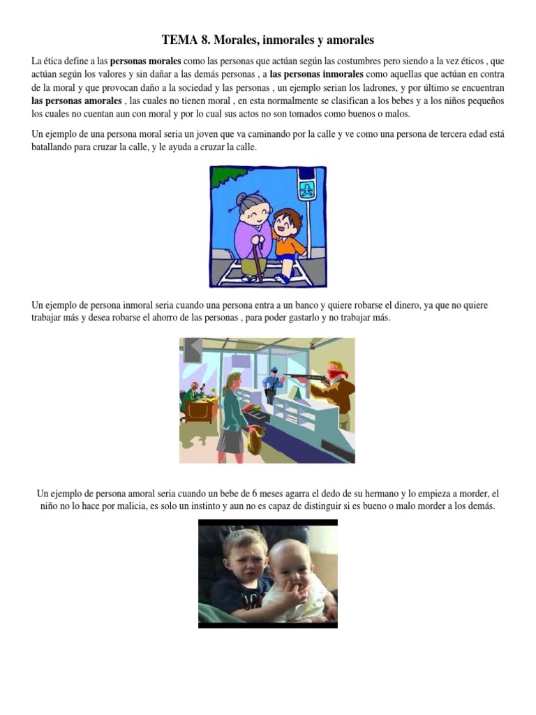TEMA 8.moral, Inmoral y Amoral | PDF