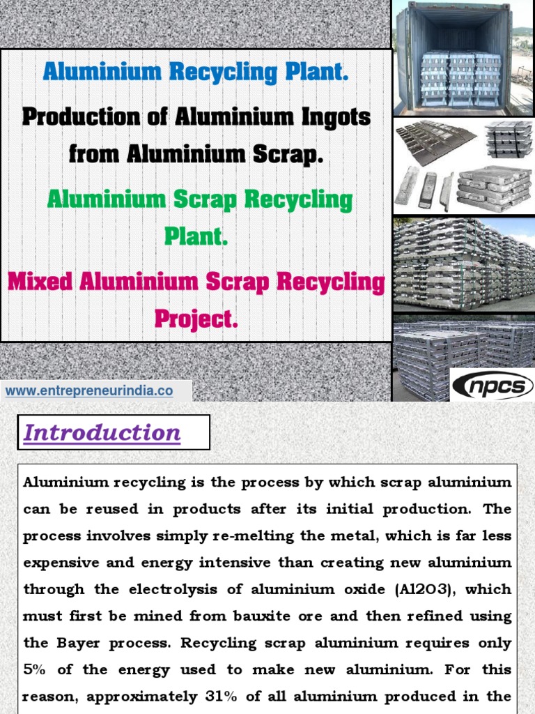 Aluminium Recycling Plant. Production of Aluminium Ingots From ...